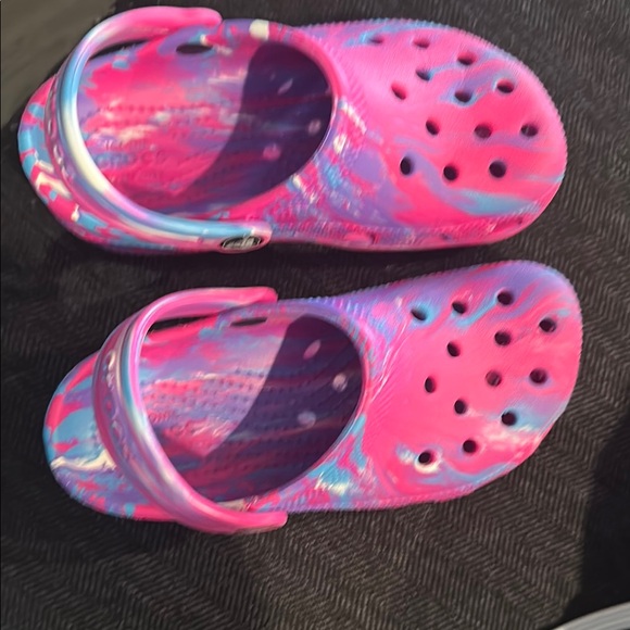 CROCS | Shoes | Crocs Pink And Blue Sandals With Perforated Design ...